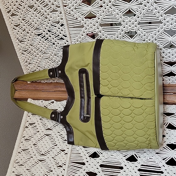 lug | Bags | Lug Green Quilted Bag Snap Top Closure Brown Trim Great ...
